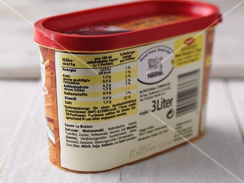 A list of ingredients on food packaging – StockFood